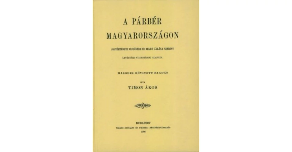 A párbér Magyarországon - 6.175 Ft - Jog